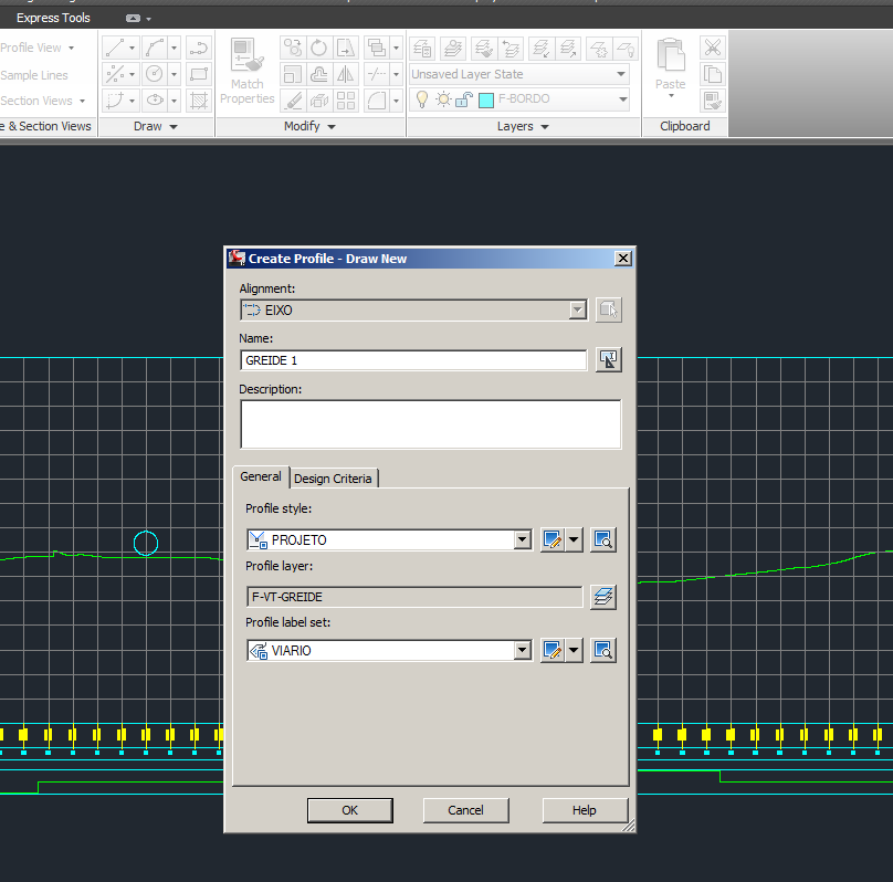 COMO CRIAR GREIDE DE PROJETO :: Mmcivil3d